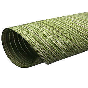 Round Braided Placemats Set of 4, Cotton Round Table Placemats 15 inch for Home Wedding Party (Green)