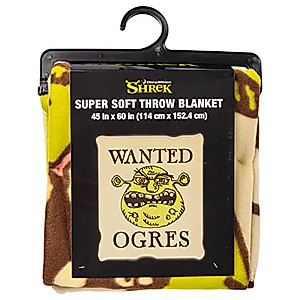 Silver Buffalo Shrek Wanted Ogres Fleece Throw, 45 inches x 60 inches