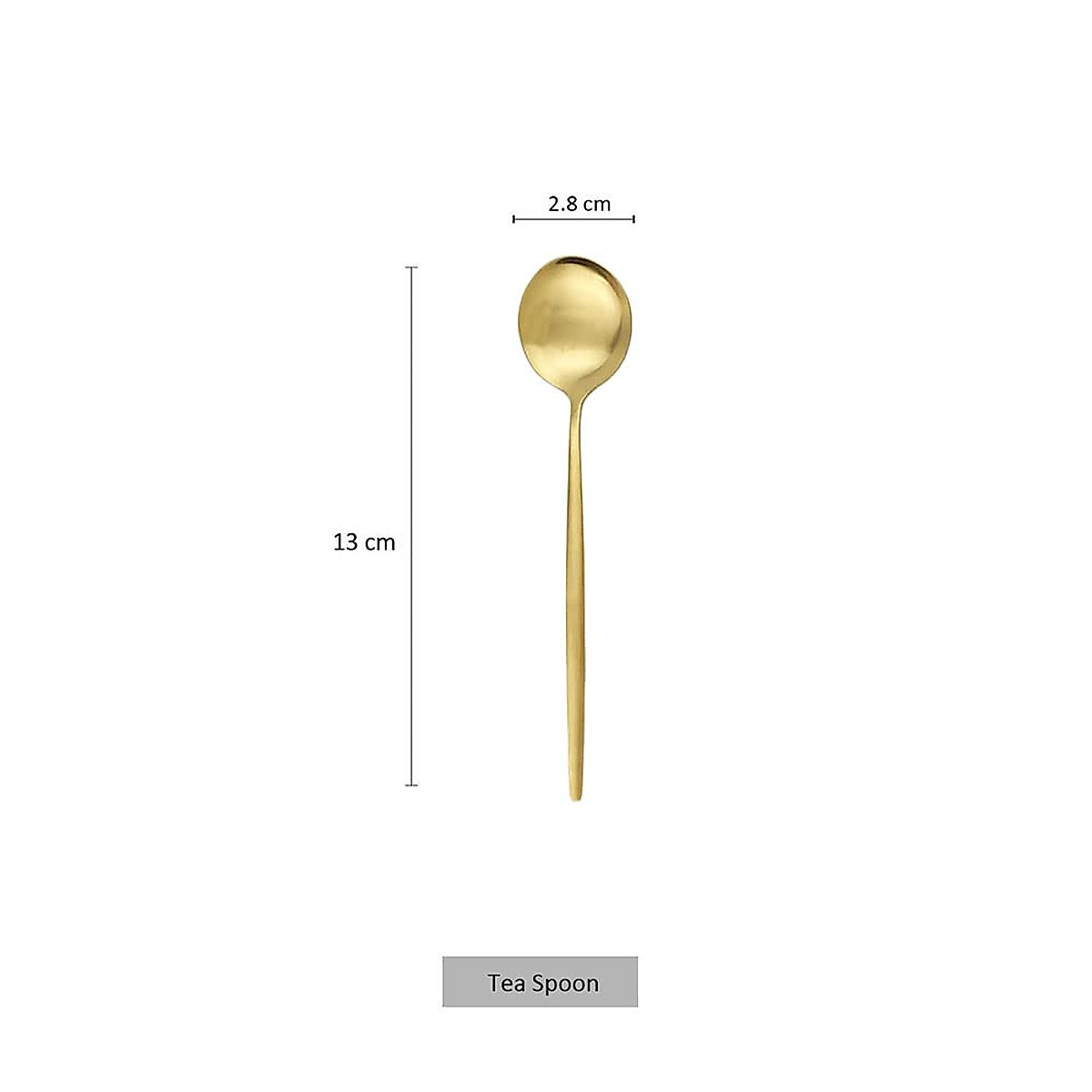 Gugrida 4Pcs Matte Tea Spoon Cutlery Stainless Steel Coffee Spoon Silverware Small Stirring Spoon Tableware Kitchen Flatware 5.11" Gold Red