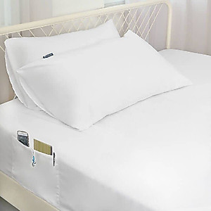 Extra Deep Pocket Queen Sheet Set and Mattress Pad Cover, Cooling Quilted Mattress Topper fits 16-24 Inches Deep Mattresses