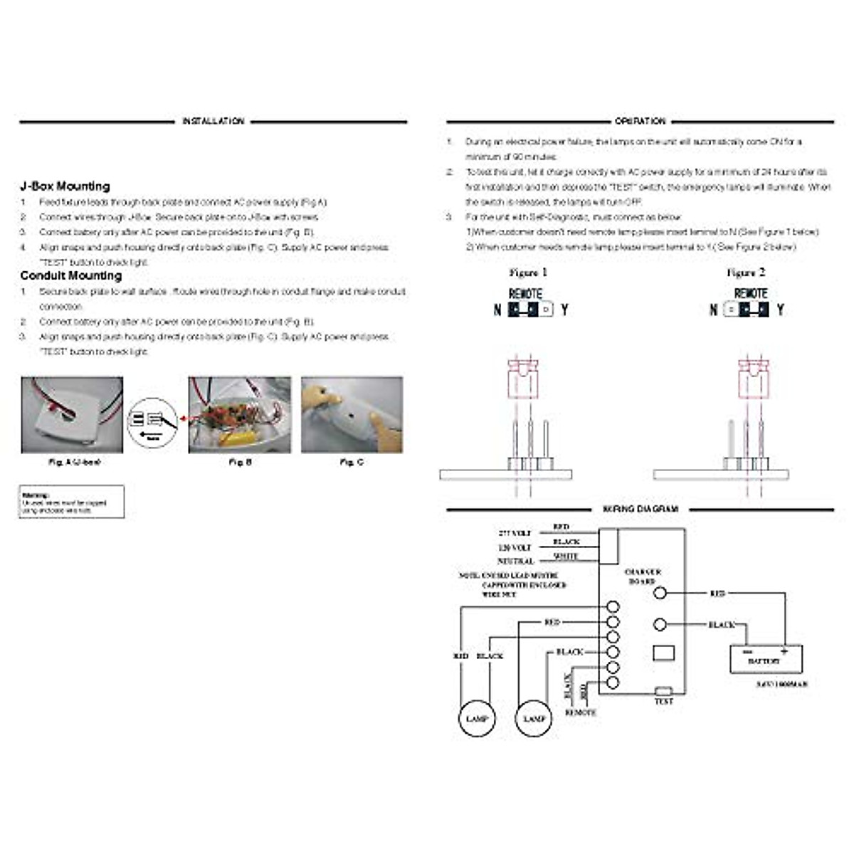 Compass CU2RC Hubbell Lighting LED 2 Head Emergency Light with Remote Capacity, White,Black