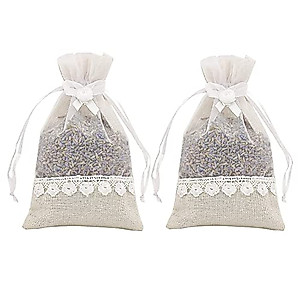 KUPOO 20PS Rose Drawstring Burlap Bags, 4x6 Inch Lace Jute Organza Favor Gift Bags for Wedding Party Favor and DIY Craft (stly A)