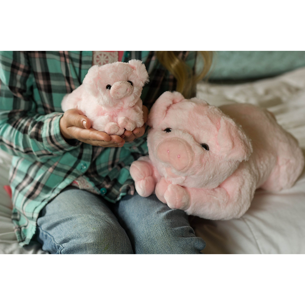 Mother & Baby Stuffed Pig Plush Toy Set | Super Soft Pig Stuffed Animal | Cute Plushies for Kids’ Bedroom | 17" Stuffed Animals for Girls & Boys | Farm Animal Toys by Exceptional Home
