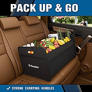 K KNODEL Car Trunk Organizer, Foldable Trunk Organizer for Car, Automotive Consoles & Organizers, Car Trunk Storage Organizer with Reinforced Handles (Black)