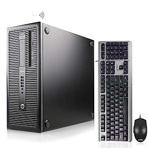 HP i7 ProDesk 600 G1 Tower 16GB Ram 512GB SSD Built in WiFi Desktop PC BT HDMI VGA USB DP DVDRW Win10 Pro Dual Monitor Supported New TJJ Wired Keyboard Mouse + TJJ Mouse Pad(Renewed)