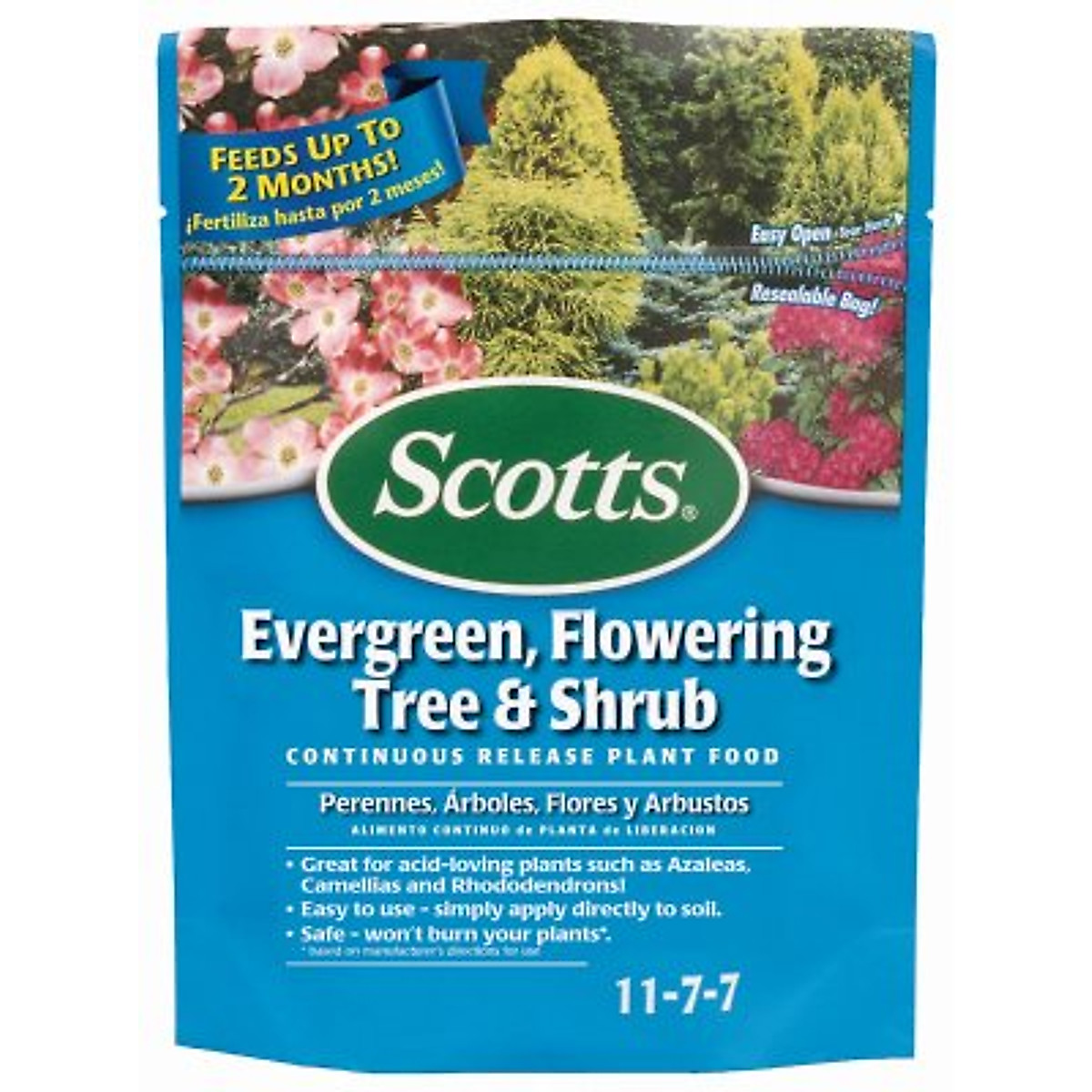 Continuous Release Evergreen Flowering Tree & Shrub 11-7-7 Formula, 3-Lb.
