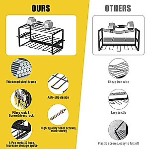 Kototen Power Tool Organizer, Drill Holder Wall Mount, Heavy Duty Garage Tool Storage Rack, Utility Storage Rack for Cordless Drill & Charging Station & Screwdriver