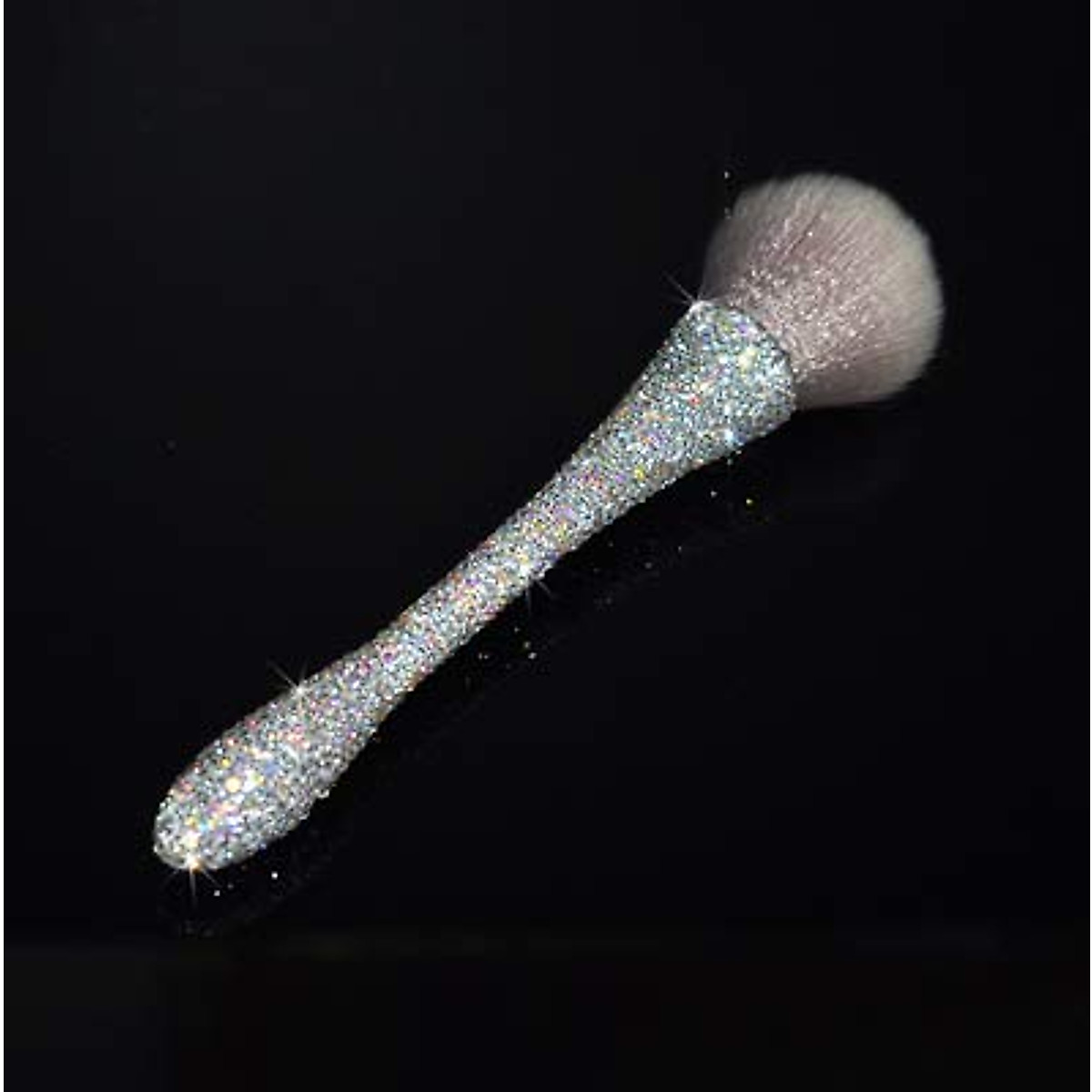 Bestbling Bling Rhinestone Large Mineral Powder Brush Makeup Brush Cosmetic Brush Foundation brush Perfect For Large Coverage Powder Bronzer Blush Blending Buffing 1 piece (Silver)