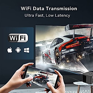 WiFi Projector Laptop Outdoor Projector PC Native 1080P 300ANSI 30’’-150’’ Picture Mini Portable Projector ElectricFocus Compatible with Android,iOS, TV Stick,iPhone ,PS5,PC,Laptop,Tablet -H89