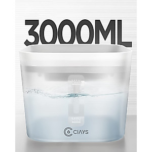 Ciays 106oz/3L Cat Water Fountain, Large Automatic Pet Fountain Dog Water Dispenser with Ultra Quiet Pump for Cats, Dogs, Multiple Pets, 3 Replacement Filters Included, White