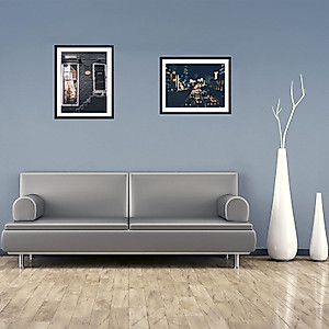 LIPHISFUN Diamond Painting Frame 30x40cm Diamond Art Frames Display Picture 12x16 Without Mat or 10x14 with Mat 2 Pack,Natural Solid Wooden,Protection Glass,Back Mat,Hanging Kit for Wall Decor-Black