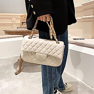 Designer Bags for Women,Adjustable Crossbody Bag Shoulder Bag Top-Handle Tote Bag Purse With Gift Box 02White