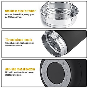 380ML Thermal Cup, Stainless Steel Vacuum Thermal Insulated Travel Mug Bottle Flask Coffee Cup Temperature Retaining up to 10 hours (black)