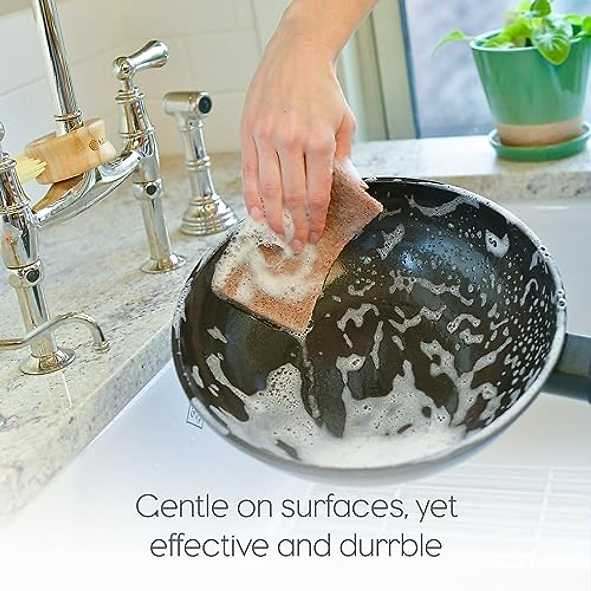 Full Circle Neat Nut Walnut Shell Scouring Pads, Non-Scratch, Set of 3 (Pack of 6)