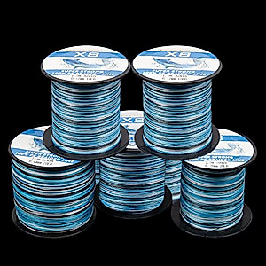 Supered Strength 8 Strands Braided Fishing Line, Abrasion Resistant Braided Lines, Zero Stretch& High Sensitivity Fishing Line,8LB-300LB PE Braided Line, High Performance for Saltwater or Freshwater