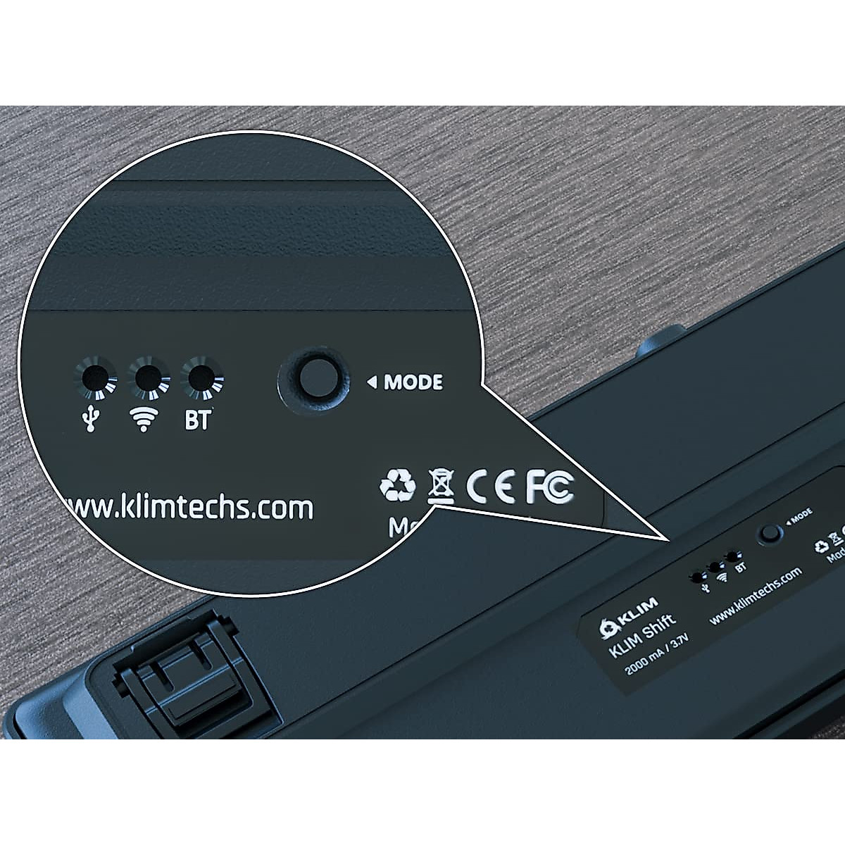 KLIM Shift Wireless Mechanical Keyboard - 2024 Version - Hotswap TKL RGB w/Extra 68 Keycap Set - Backlit Mini Gaming Keyboard - 2.4 GHz Wireless & Bluetooth Keyboard - 60 Percent Keyboard - PC Gamer