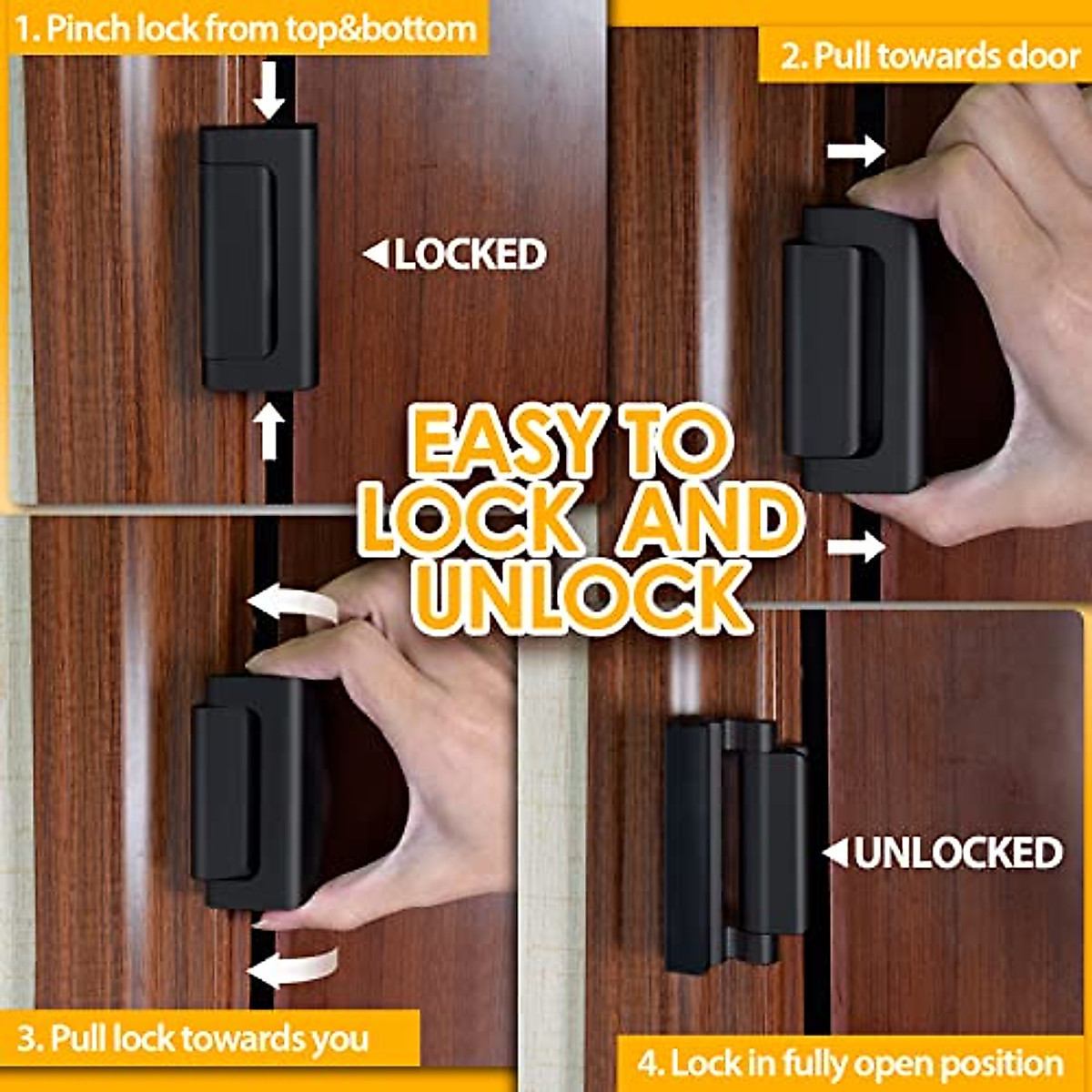 High Security Door Reinforcement Lock for Kids Safety
