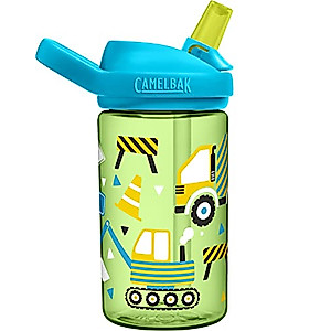 CamelBak Eddy+ 14 oz Kids Water Bottle with Tritan Renew – Straw Top, Leak-Proof When Closed, Building Rocks