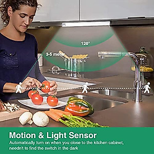 LED Motion Sensor Cabinet Light 2500mAh 2 Packs Rechargeable Under Counter Closet Lighting, Wireless Night Light with 54 LEDs for Cabinet, Wardrobe, Kitchen, Hallway, Stairs