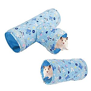 Sparkfire 2Pcs Guinea Pig Tunnels and Tubes, Small Pet Play Tunnel Toys, Hideout Tunnel for Hedgehog, Hamster, Mice, Rats, Gerbil Rat, Squirrel