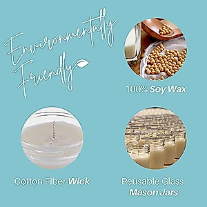 Nika's Home 12oz Mason Jar Soy Candles - 2 Pack (Vanilla Bean)