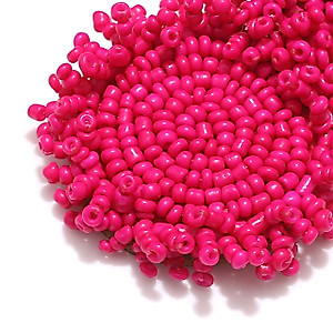 GLBCC Statement Drop Earrings for Women - Bohemian Beaded Round Dangle Earrings Idea Birthday Gifts for Mom Wife Friend (hot pink)