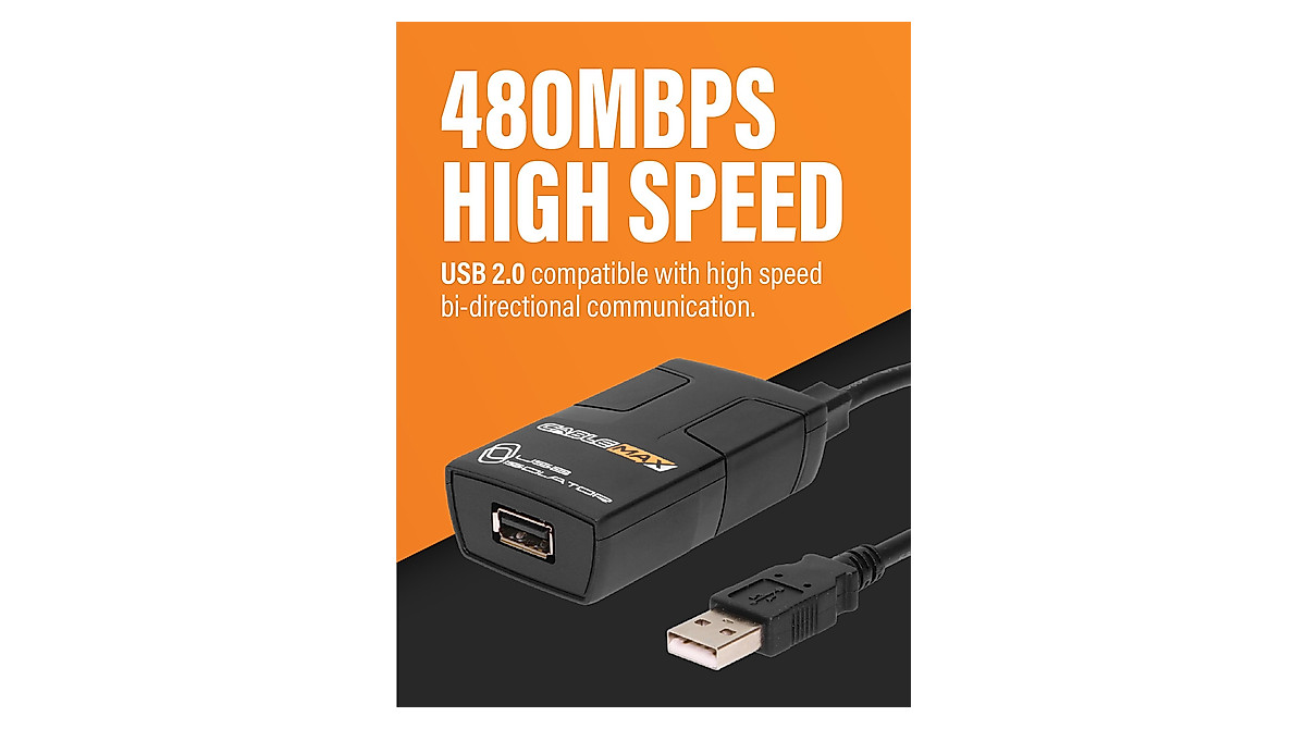 Cablemax USB 2.0 Isolator - Fast & Safe Surge Protection