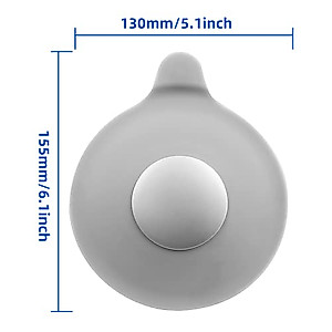 Moicstiy Bathtub Drain Stopper, Universal Silicone Bath Drain Plug Cover Flat Tub Drain Stopper Cover for Bathroom, Shower, Kitchen, Sink (Grey)