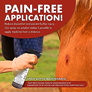 Topical Wound Spray Kit - 16 oz Refill Bottle w/ Baking Powder, Funnel, Spray Trigger, & Shaker - No Sting Antiseptic Spray for Wounds for Faster Healing - Wound Care for Equine and Other Farm Animals