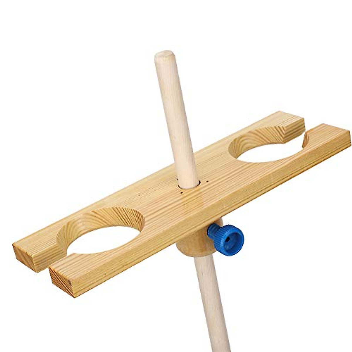 Funnel Stand, 2 Holes Wooden Separating Funnel Stand Holder Adjustable Height Funnel Rack for School Laboratory Experiment Fixing Accessories