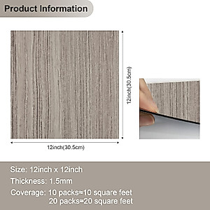 VaryStyle 12x12 Vinyl Flooring Peel and Stick Wood Look Floor Tile - 10 Pack Waterproof Self Adhesive Removable Sticky Tiles for Bathroom, Bedroom, Kitchen