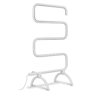 Electric Towel Warmer, S-Shaped Heated Towel Rack with Built-in Switch, Constant Temperature Control, 15 Min Fast Heating, Freestanding & Wall-Mounted Drying Rack for Bathroom, White