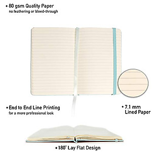 Simply Genius A6 Pocket Size Mini Notebooks with Hardcover - Ruled Small Pocket Journal Set for School, Home & Office - 124 pages (3.7" x 5.7") with Inner Pocket (Light Blue, 12 Pack)