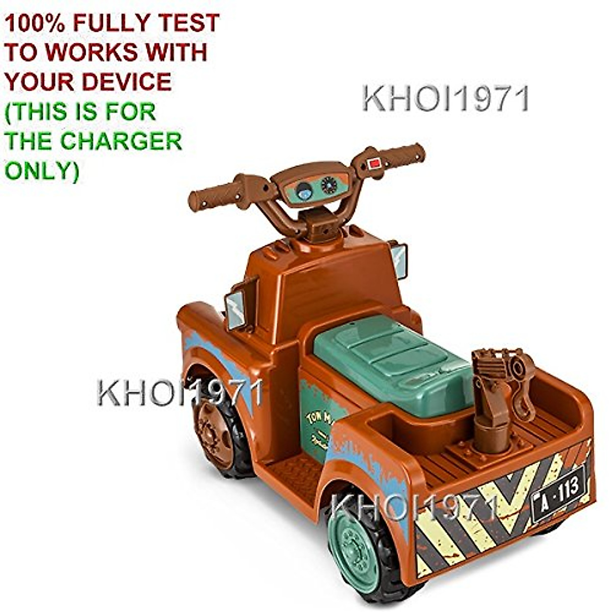 KHOI1971 Wall Charger AC Adapter Compatible with KIDTRAX Pacific Cycle Disney Cars Tow Mater Ride on Quad Walmart Target Toy R US 6V Batt Charger NOT Created or Sold by KIDTRAX Pacific Cycle Disney