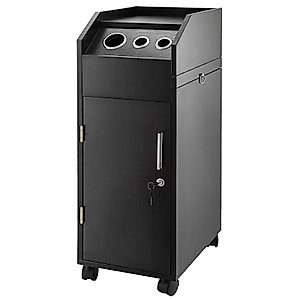 Happybuy Salon SPA Beauty Hairdressing Cart Storage Trolley with 4 Drawers Rolling Wheels Lockable 2 Keys w/Hairdryer Holder Space-Saving Side Tray (Black)