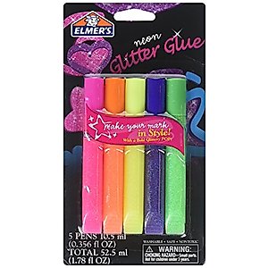 Elmer's Swirl Glam Glitter Glue, 0.36 Oz. Each, Pack of 5 Color Tubes