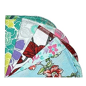 1 Ply Printed Flannel Little Wipes 8x8 Inches Set of 5 Flower Splash