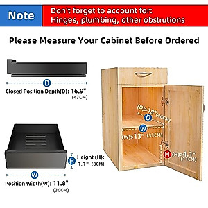 Pull Out Cabinet Organizer Fixed With Adhesive Nano Film,Heavy Duty Storage and Organization Slide Out Pantry Shelves Sliding Drawer Pantry Shelf for Kitchen,Living Room,Home, 11.8"W x16.9"D x 3.1"H