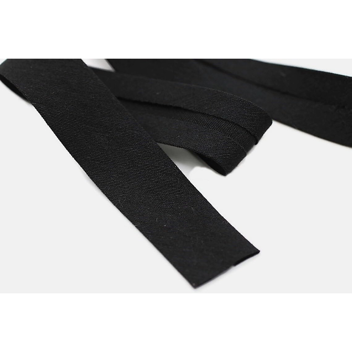 Lakesstory Wide Single Fold Bias Tape Hem Facing - 3 Yds. x 7/8" Black Binds Straight or Curved Edges on Seams and Hems