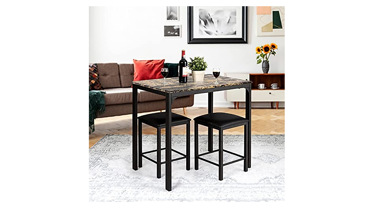Giantex 3-Pc Dining Table Set for Home & Hotel
