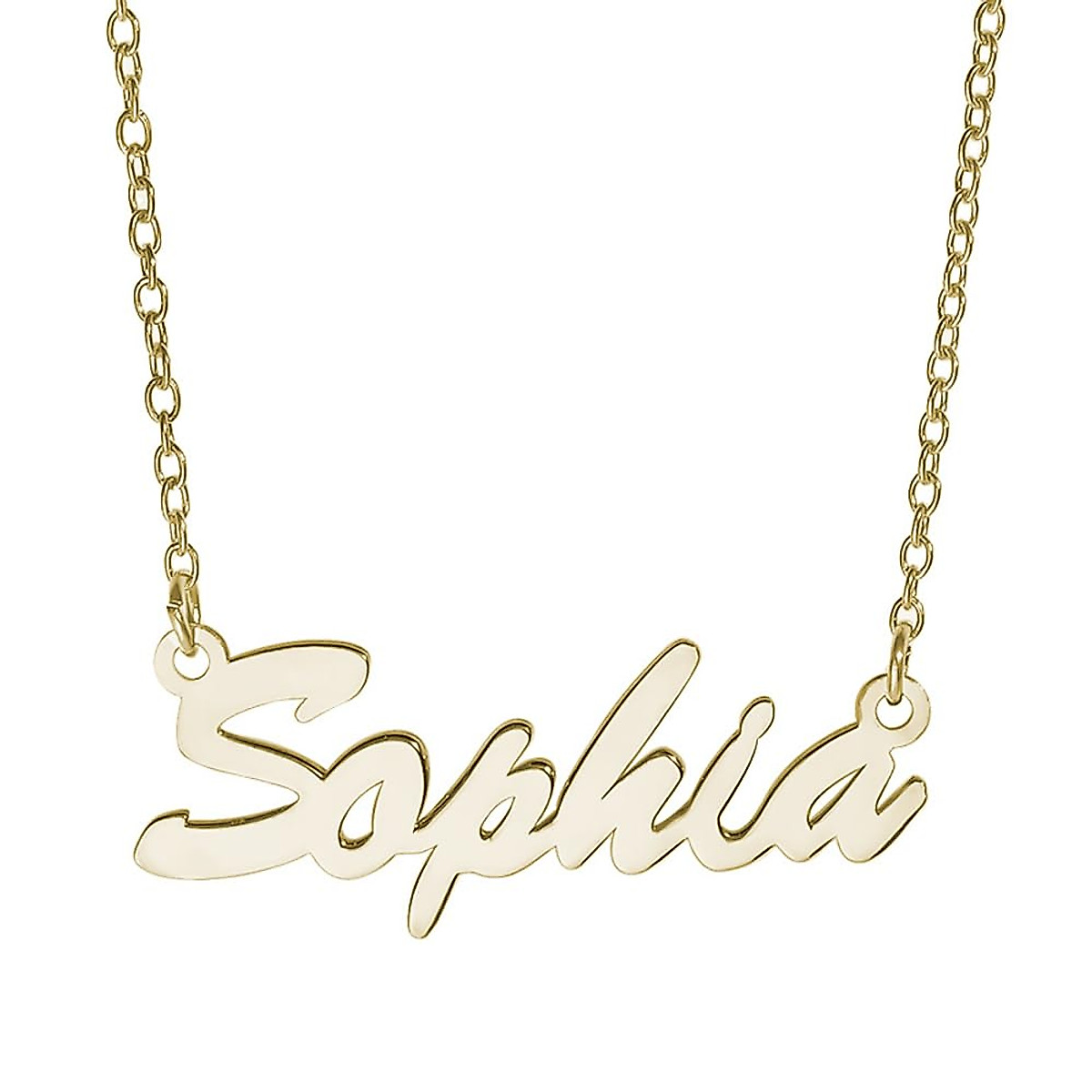 PicturesOnGold Custom Name Necklace For Women Personalized Name Necklace in Sterling 14K Gold or Silver Necklace Personalized with any Name or Word (Gold Script)