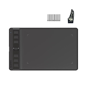 2023 HUION Inspiroy 2 Small Drawing Tablet (Black) and HUION Skeleton Artist Glove GL04