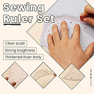 French Curve Ruler for Pattern Making Set,65 PCS Sewing Curve Ruler Kit with Felt Bag, 2 Cloud Ruler,7 Sewing Ruler,Sewing Clips,Tracing Wheel,Curved Ruler and Color Positioning Needle for Sewing