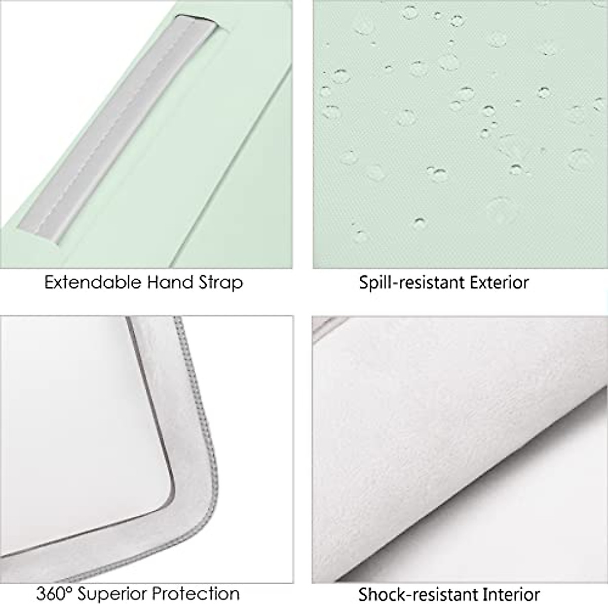 Lacdo 360° Protective Chromebook Case 11 Inch Laptop Sleeve for 11 Inch Acer HP Lenovo Dell Samsung ASUS Chromebook Spin 311, 13 Inch Surface Pro 9 8 X, 11.6-inch MacBook Air Computer Bag, Green