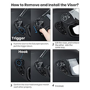 Favoto Full Face Motorcycle Helmet DOT Approved, Cascos para Motos Snowmobile Dirt Bike Helmet for Adults Men Women, Anti-Fog Film Included, Black, Large