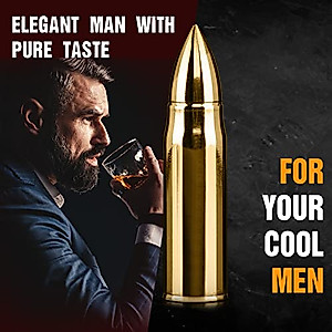 Gifts for Men Dad, 6 pcs Golden Whiskey Stones & 6 pcs Silver Whiskey Stones & 6 pcs Best Dad Ever Whiskey Stones, Christmas Stocking Stuffers, Unique Birthday Gift Ideas for Dad from Wife