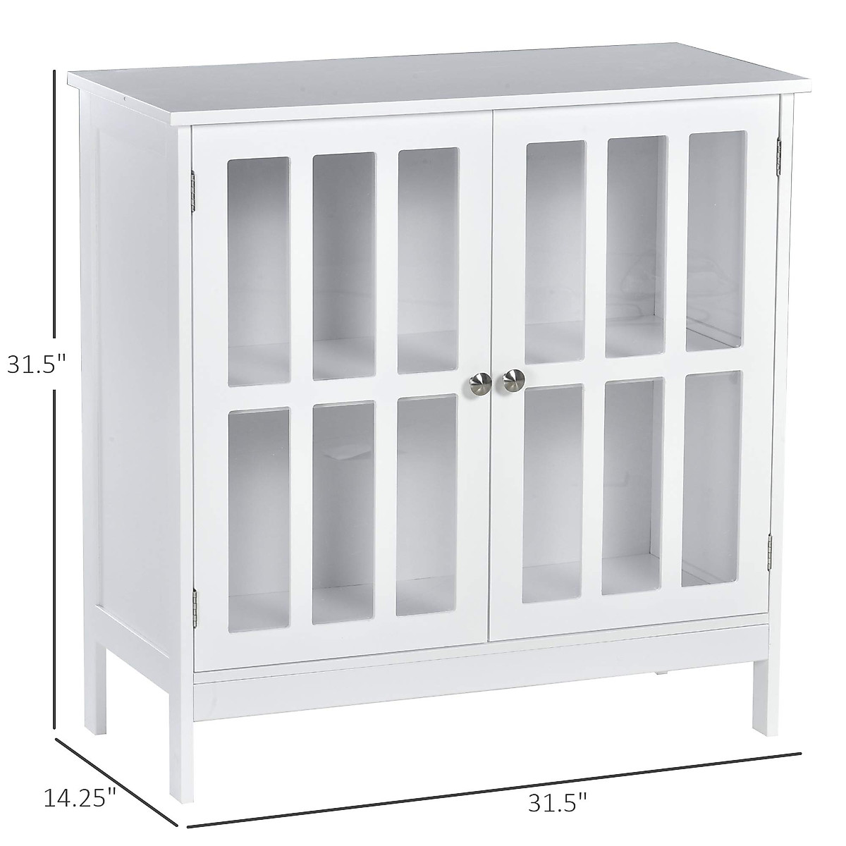 kleankin Sideboard Buffet, Storage Cabinet with 2 Doors, Credenza for Multifunction in Kitchen, Console, Living Room, White