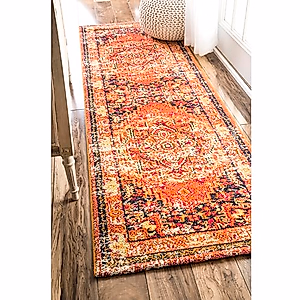 nuLOOM Vintage Mackenzie Runner Rug, 2' 6" x 12', Orange