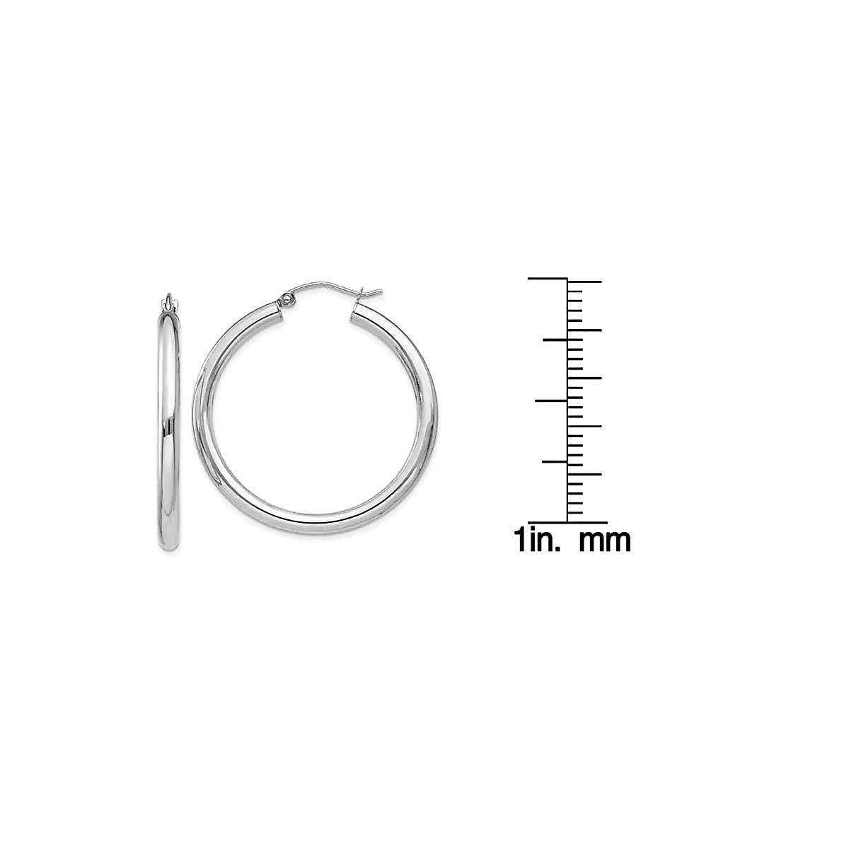 925 Sterling Silver Tube Hoop Earrings- 3MM 4MM 5MM Silver Hoop Earrings, Round Hoop Earrings, Silver Jewelry, Womens Jewelry