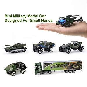Jenilily Army Toys Cars for Boys Tank Military Truck Vehicle Mini Car Toys Carrier Truck Set for Toddlers Boys 3 4 5 6 Years Old